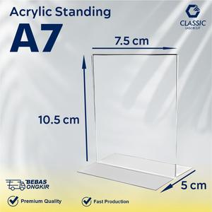 Jual Akrilik Standing A7 Potrait / Akrilik T Potrait / Akrilik Display ...