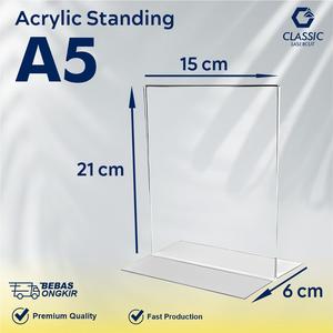 Jual Akrilik Standing A5 Potrait / Akrilik T Potrait / Akrilik Display ...