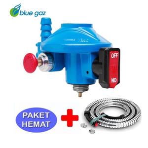 Jual KEPALA REGULATOR GAS PAKET BLUE GAZ INDIKATOR GAS BLUE PD+SELANG 1 ...