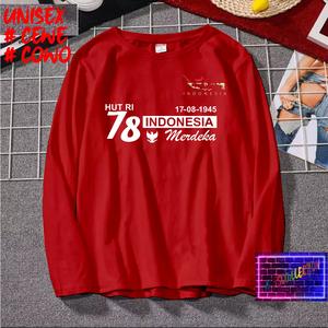 Jual JUMBO Lengan Panjang Kaos Hut 78 RI 17 agustus 1945 kemerdekaan RI KA - PJG MERAH, XL - Kab ...