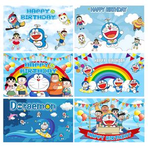 Jual Woncol Doraemon Photography Backdrop Child Birthday Party Photo ...