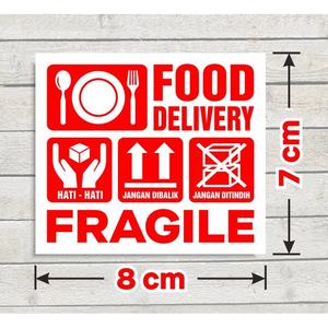 Jual Sticker Fragile Food Delivery Stiker Label Pengiriman Makanan 8 x ...
