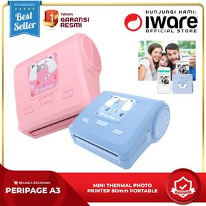 Jual PTR PERIPAGE A3 BLUETOOTH MINI THERMAL PHOTO PRINTER 80mm PORTABLE ...