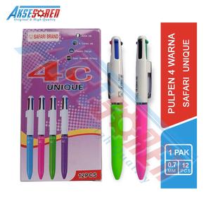 Jual Pulpen 4 Warna Safari Unique 4C [1 Pack] / Bolpen Warna Warni 1 ...