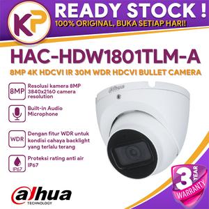 Promo HAC-HDW1801TLM-A DAHUA 8MP 4K HDCVI IR 30M WDR HDCVI BULLET CAMERA - 3.6mm - Jakarta Utara ...