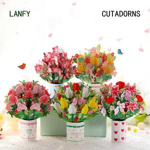 Jual Cutadorns Kartu Ucapan Buket Bunga Artificial Pop-Up 3D Dengan ...