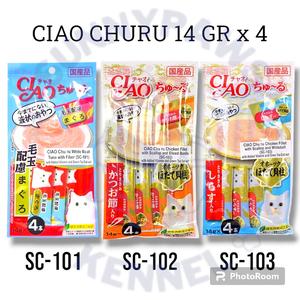 Jual Ciao Churu Liquid Cat Snack 14 GR x 4 Treats Kucing SC101 SC102 SC103 - Tuna Fiber - Kota ...