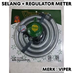Jual Selang Fleksible Gas Spiral Paket Regulator Meter Viper 1,8M Hitam ...