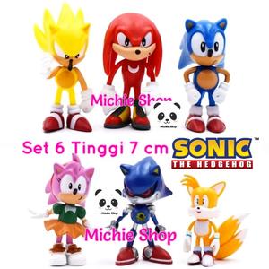 Jual Figure Sonic the Hedgehog set 6 Tails Amy Knuckles Metal Sonic ...