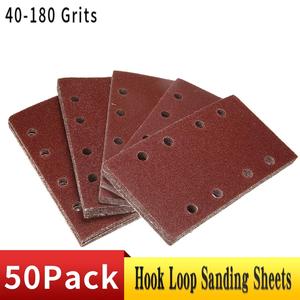 Jual 50 Pack 93*185Mm Square Sandpaper 40-180 Grit Hook And Loop ...