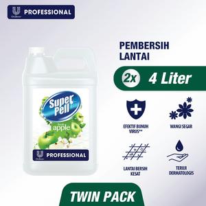 Promo Superpell Professional Pembersih Lantai Apel Jerigen 4L Twinpack ...