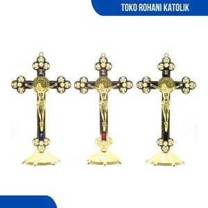 Jual SALIB DUDUK KATOLIK 20 CM LOGAM SALIB MEJA SALIB ALTAR KATOLIK ...