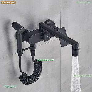 Jual A.S Shower Mandi Matte Black Wall Mounted Shower Dinding Kamar ...