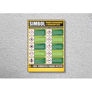 Jual SP055 Poster K3 Safety A2 Frame - Simbol Tanda Bahan Kimia ...