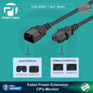 Jual Kabel Power Extension Cpu-Monitor C15 - C14 CPU male female 1,5m 2m 3m 5m 10m - Jakarta ...