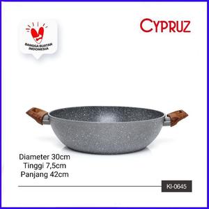 Jual Panci Kuali Induksi Keramik Marble 30cm 2 Handle Wok Induction ...