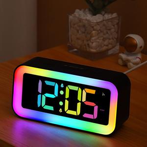 Jual Jam Alarm Lampu Malam LED Digital RGB Luminous Electronic Clock ...