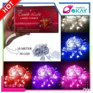 Jual HO LAMPU TUMBLR 50 LED 10 METER KEMASAN BOX LAMPU DEKORASI POHON ...
