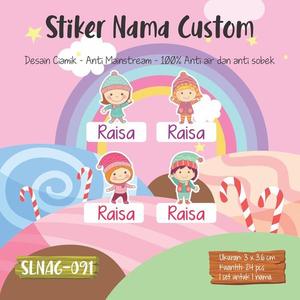 Jual sticker label nama anak kartun baby girl princess perempuan SLNAG ...