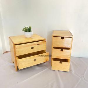 Promo LACI SUSUN MINI KAYU JATI/RAK KAYU AKSESORIS/ORGANIZER MEJA ...
