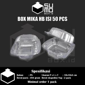 Jual Box mika plastik isi 50pcs / Box mika plastik bening roti, burger ...