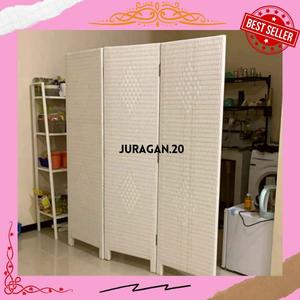 Jual Sketsel Putih 3.Pintu Rotan Sintetus Panel Pemisah Ruangan ...