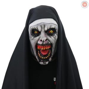 Jual Devil Cosplay Nun Valak Mask with Hood Full Head Conjuring Scary ...