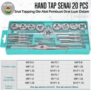 Jual Hand Tap Set 20Pcs Senai Snai Tapping Die Alat Pembuat Drat Luar Dalam - Jakarta Pusat - DC ...