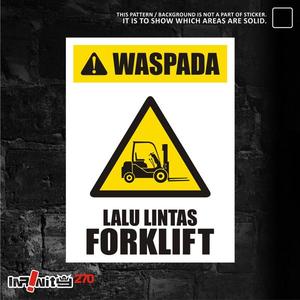 Jual sticker safety sign K3 waspada lalu lintas forklift 30cm WSKIM-114 ...