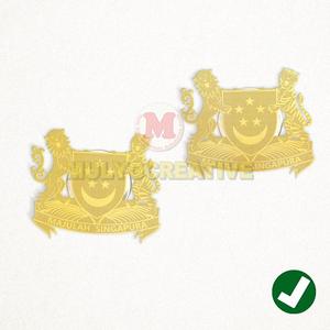 Jual Pin Lambang Negara SingapuraKuningan Bros Pin Coat of arms of ...