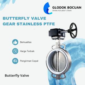 Jual 8" Butterfly Valve Stainless Seat PTFE Disc SS 304 Worm Gear 8 ...