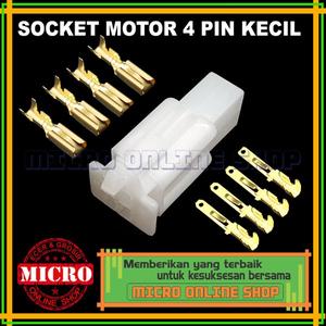 Jual Socket Connector Kabel 4 Pin Ukuran Kecil + Skun/ Soket Konektor ...