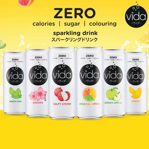 Jual Vida Sparkling Drink Zero Sugar 325ml Bebas Gula - Green Apple ...