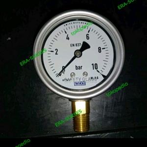 Jual wika Pressure gauge 2 1/2 inch 0-10 bar 1/4" NPT Brass Kuningan - Jakarta Barat - ERA ...