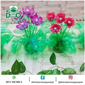Jual kerajinan miniatur bunga anggrek daur ulang botol bekas bunga ...