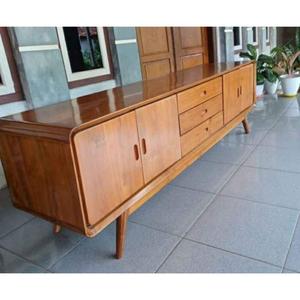 Jual MEJA TV KAYU/BUFET TV RETRO UKURAN 200 CM KAYU JATI | BUFFET TV ...