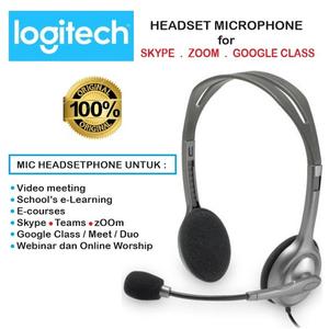 Jual Mic Headphone Headset Logitech Skype - zOOm - Google Class - Video ...