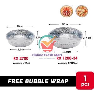 Jual Aluminium Foil Tray RX Bulat / RX 1200 / RX 2700 / Alu Tray (1 pcs ...