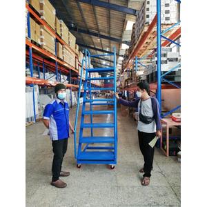 Jual Tangga Dorong . Rolling Ladders . Mobile Stairs . Tangga Gudang ...