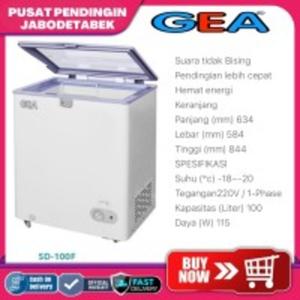 Jual GEA SLIDING FLAT GLASS FREEZER SD-100F / SD100F 100L PPJ - Kota ...