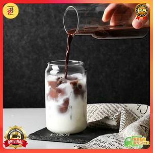 Jual Glass Gelas Kaca Desain Minum Kaleng Kopi Can Shape Borosilicate 550ml - Transparan ...