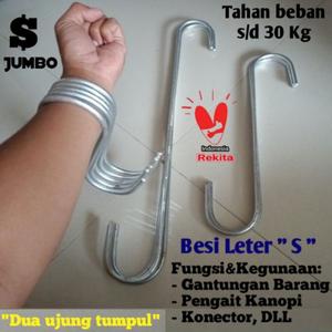 Jual Besi S Pengait BESAR kuat baban 30 kg besi pengait kanopi ...