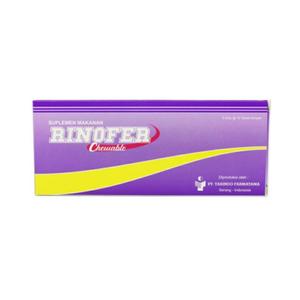 Jual Rinofer Cheawble Tablet Kunyah PerBOX Zat besi untuk anemia Murah ...
