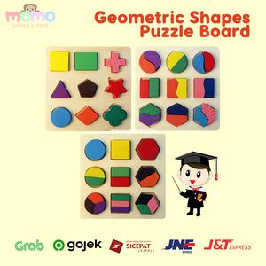Jual [Momo] Geometric Shapes Puzzle Board / Shape Sorter | Wooden ...