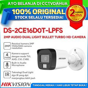 Promo HIKVISION DS-2CE16D0T-LPFS 2MP COLORVU + AUDIO MIC DUAL LIGHT BULLET - 2.8mm - Jakarta ...