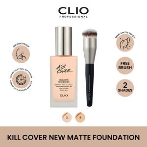 Jual CLIO Kill Cover New Matte Foundation SPF20 PAFREE BRUSH Limited ...