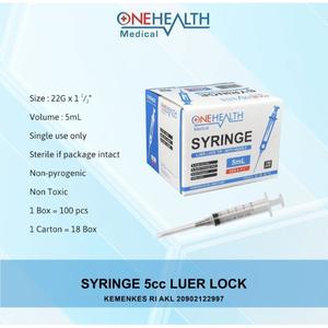 Jual Spuit 5cc Onehealth / Syringe 5ml Onemed Terumo HARGA PER PCS ...