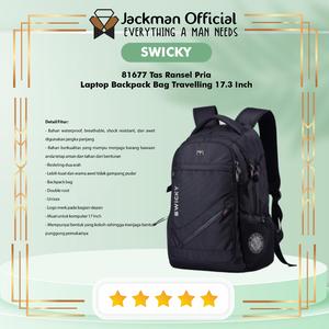Jual SWICKY 81677 Tas Ransel Pria Laptop Backpack Bag Travelling 17.3 ...