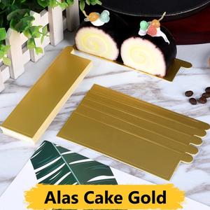 Jual aiGooTan - ALAS CAKE GOLD PANJANG - Tatakan Kue Mini Papan Slice ...