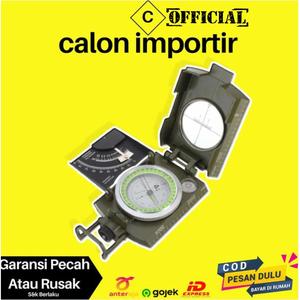 Jual Kompas Bidik Arah Mata Angin Geologi Kiblat Model Militer Glow in ...